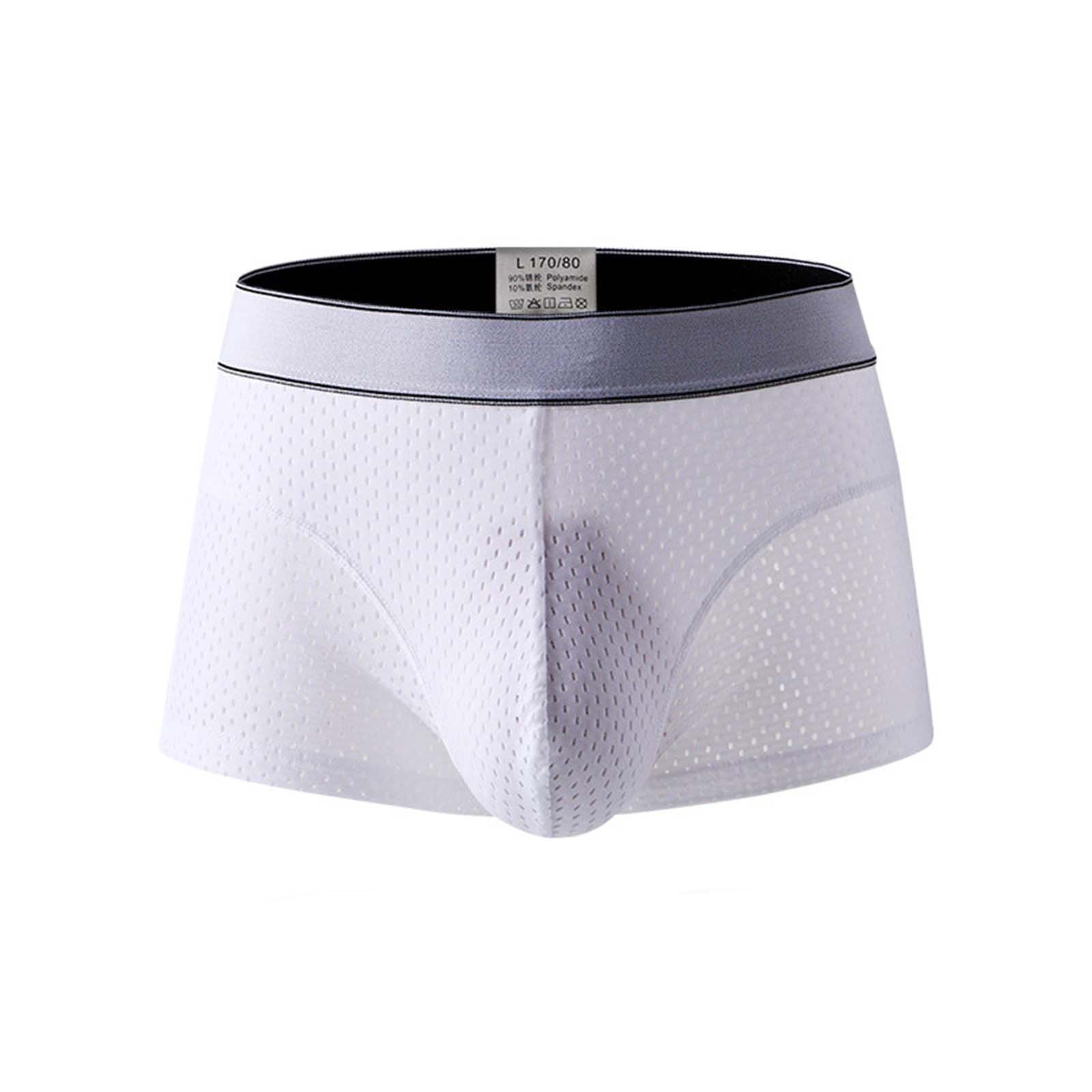 Hpapadks Mens Underwear Boxer Briefs Quick Dry High End Ice Silk Flat ...