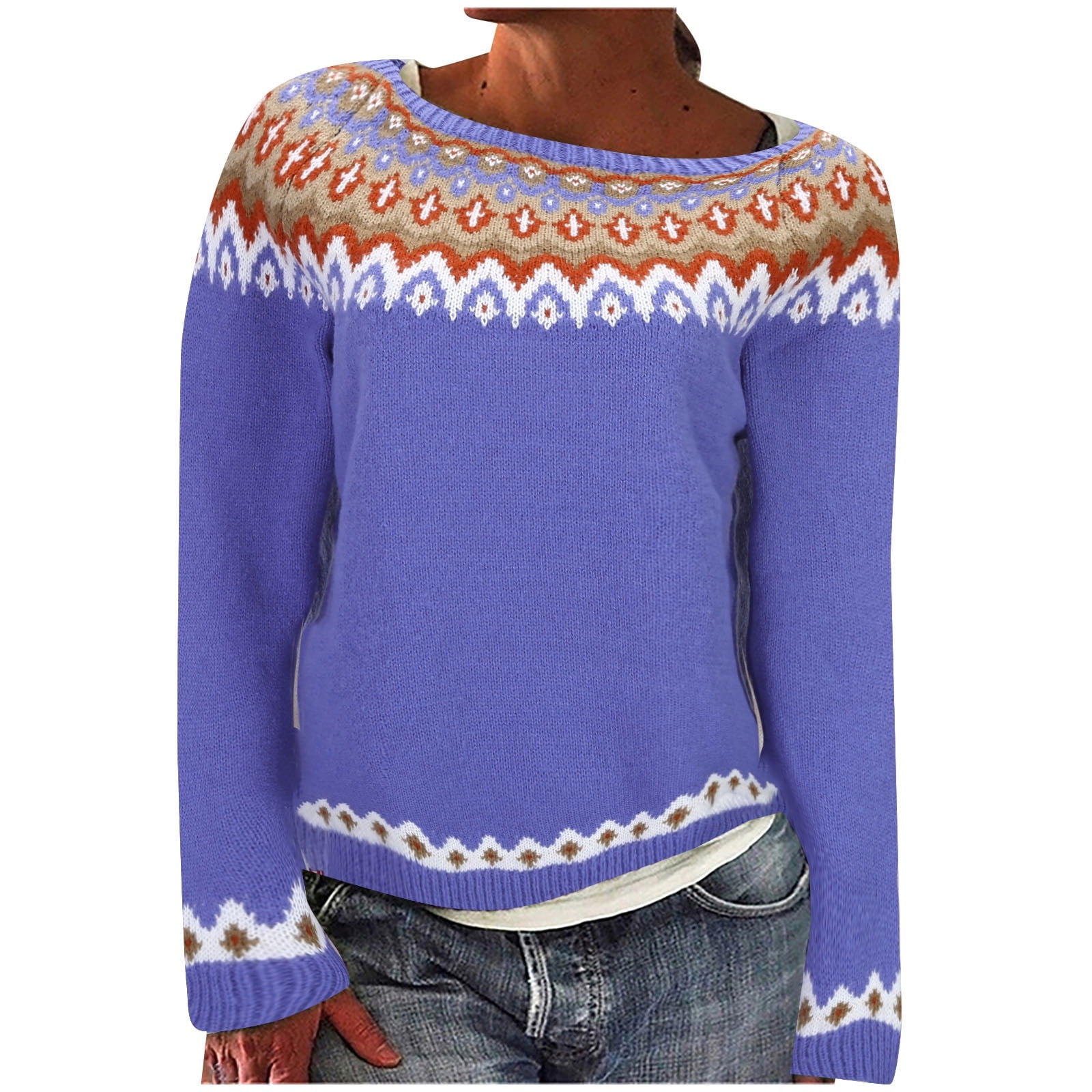 Hpapadks Oversized Sweaters for Women Oversized Knit Sweaters Crewneck ...