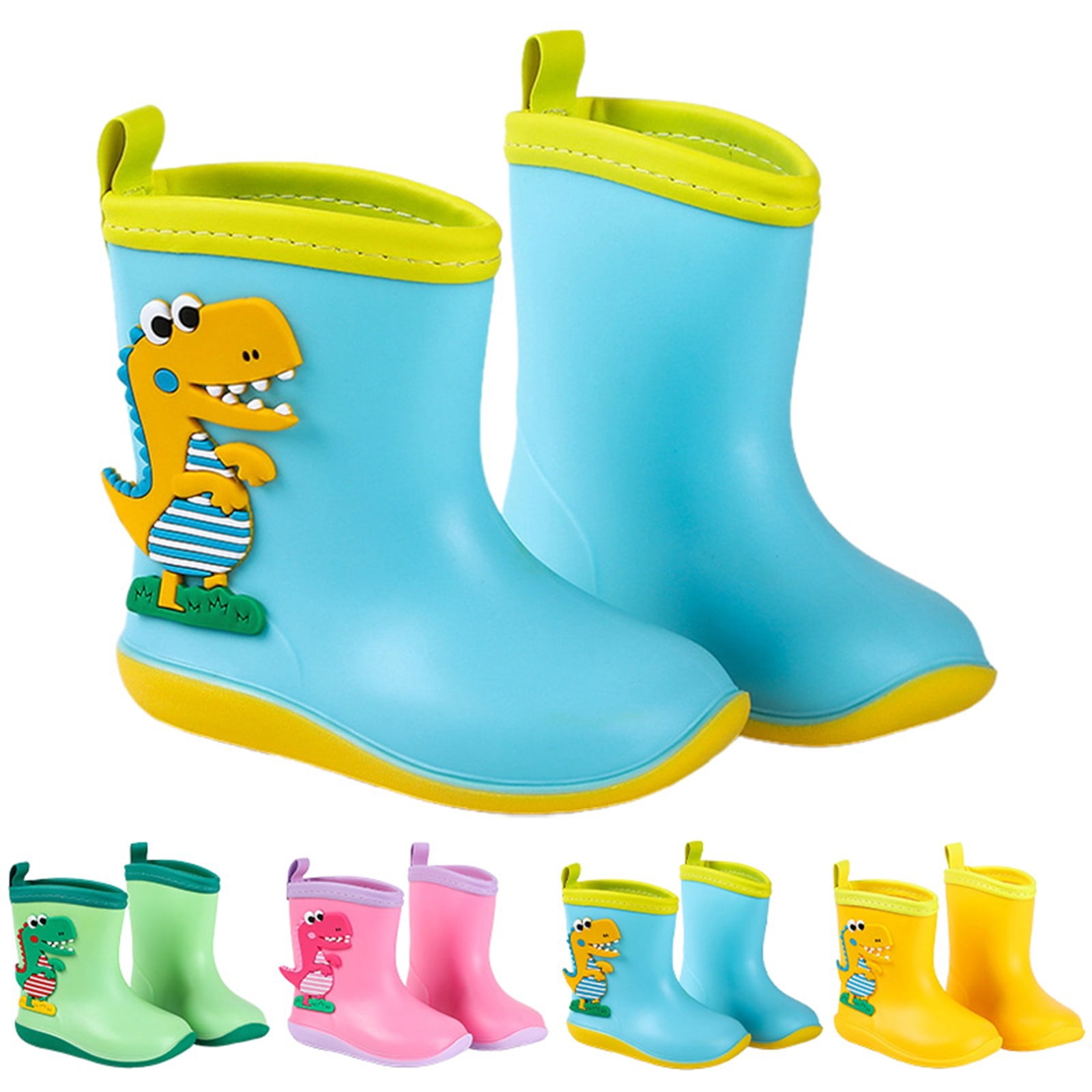 Hpapadks Rain Boots For Girls Easy On Handles Rainy Day Non Slip ...