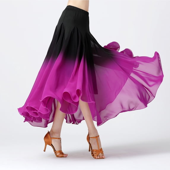 Hpapadks Skirts for Women Dance Performance Dress Gradient Color Modern ...