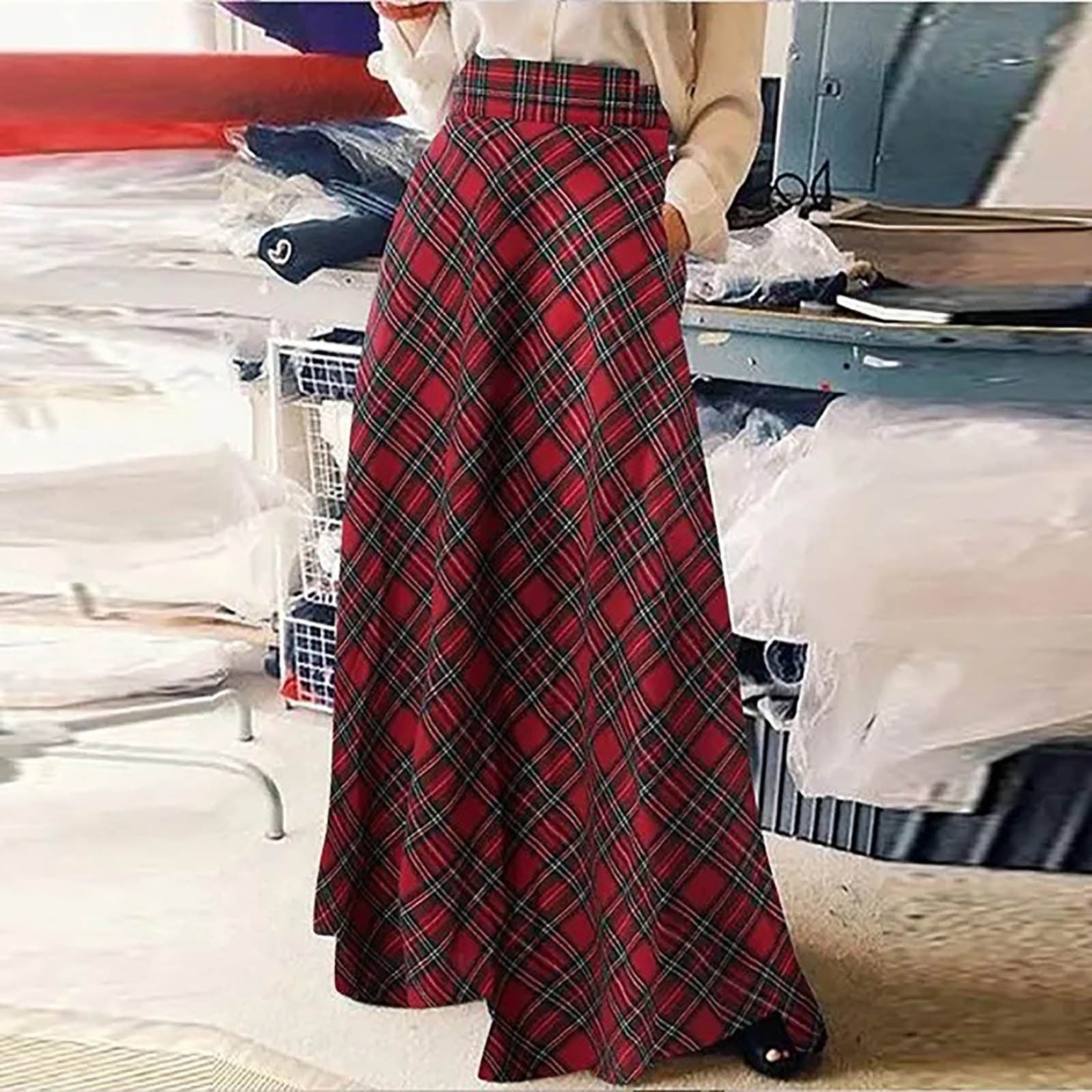 Hpapadks Skirts for Women High Waist Casual Side Slit A Line Boho ...