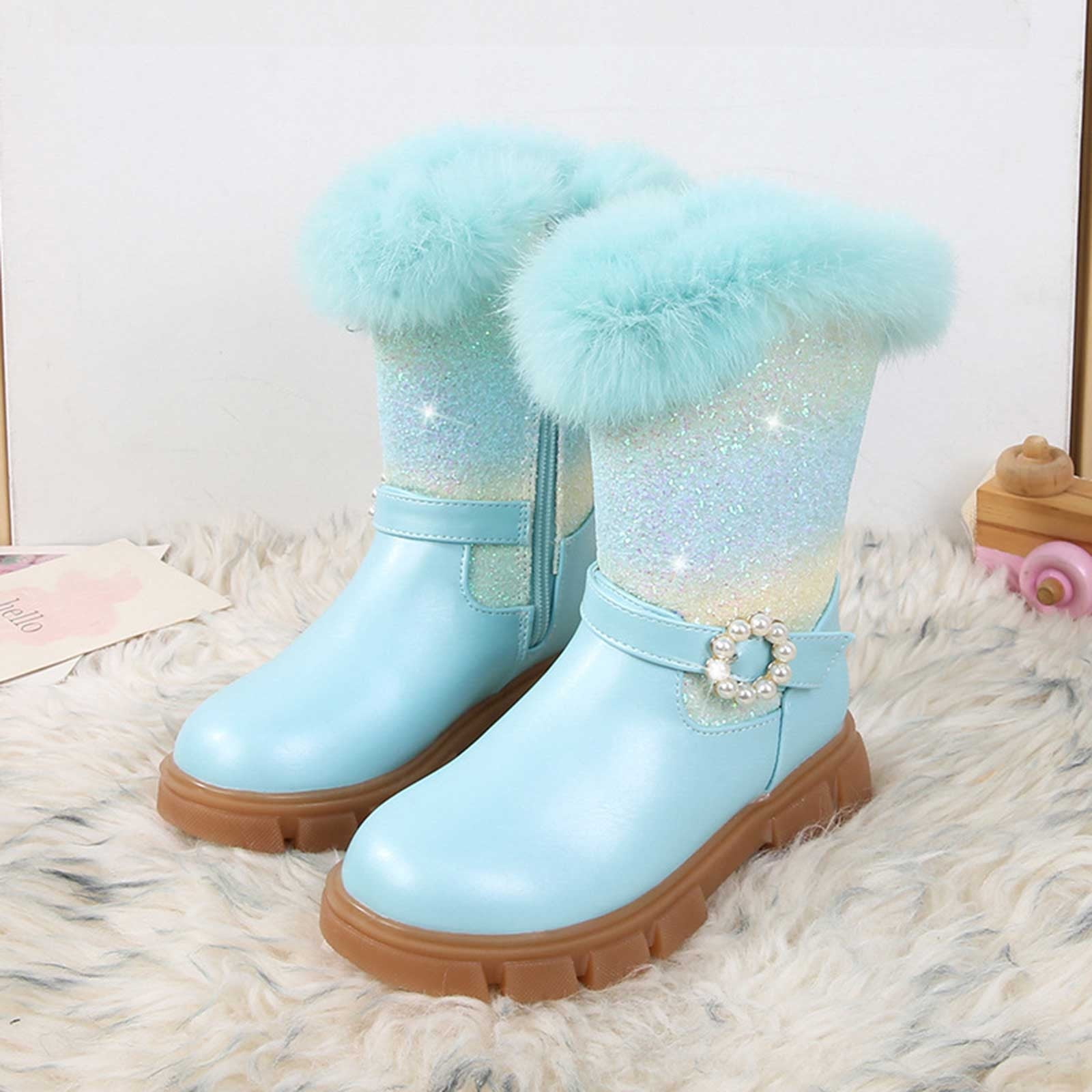 Hpapadks Snow Boots for Girls Fall Winter Rainbow Fashion Cute Outwear ...
