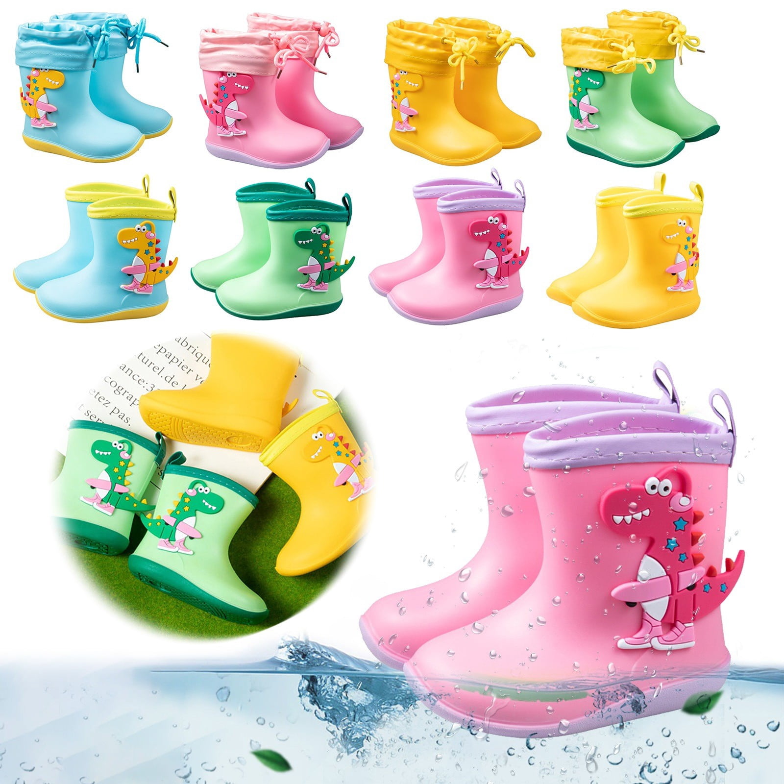 Hpapadks Toddler Girl Rain Boots Rainy Lightweight Short Ankle Outdoor ...