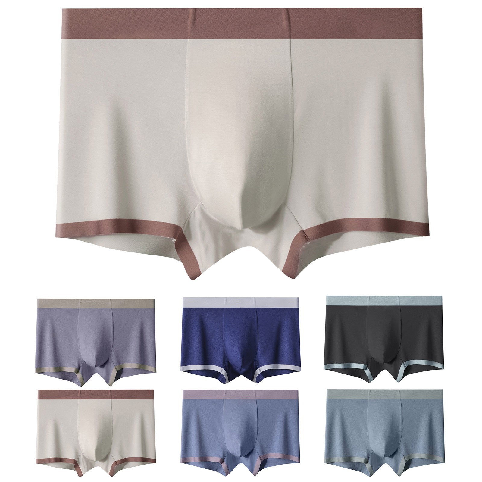 Hpapadks Underwear Men Solid Color Loose Boxers Lifting Underwear ...