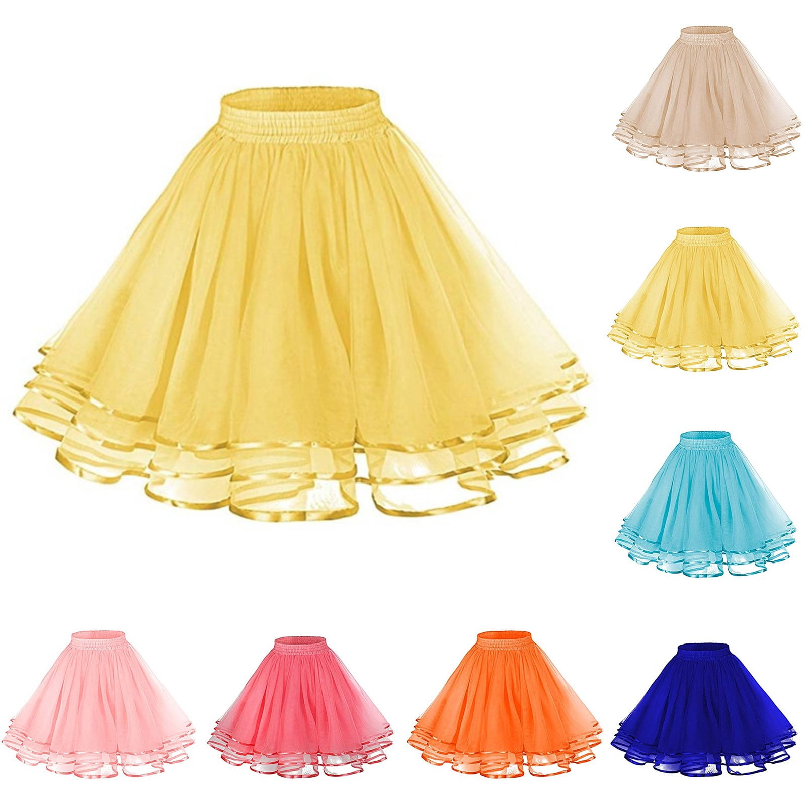 Hpapadks Women's Skirts Versatile Stretchy Mini Flared Casual A Line ...