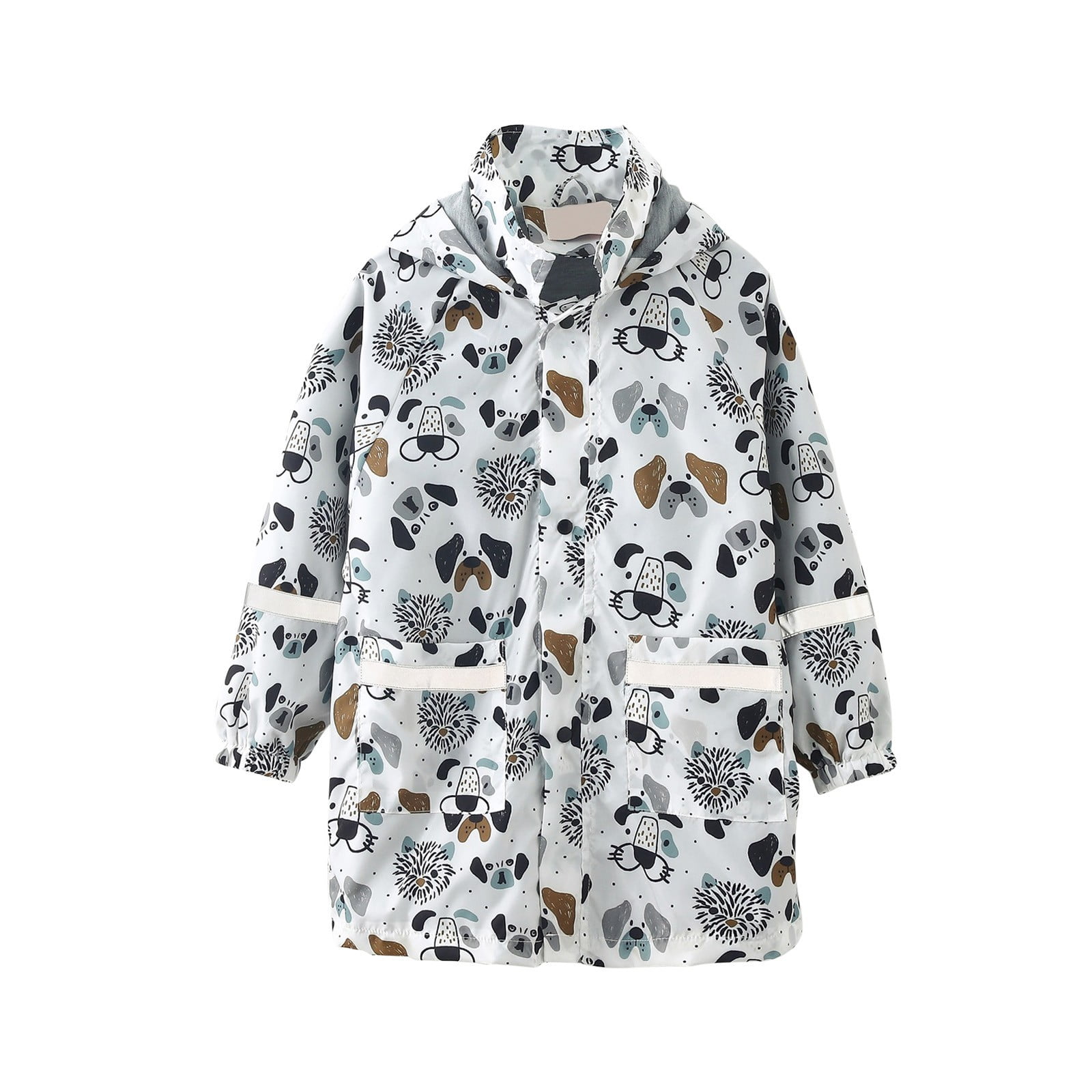 Hpgjzj Girls and Boys Hooded Raincoat Cute Print Rain Windproof Outwear ...