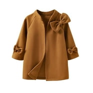 XIAXAIXU Toddler Kids Baby Girls Warm Wool Bowknot Trench Coat Overcoat Outwear Jacket - Walmart.com