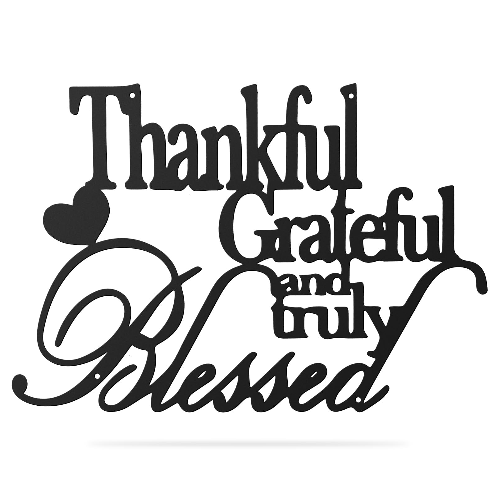 Hppybiry Thankful Grateful Blessed EC36 Wall Decor Black Metal Wall Art ...