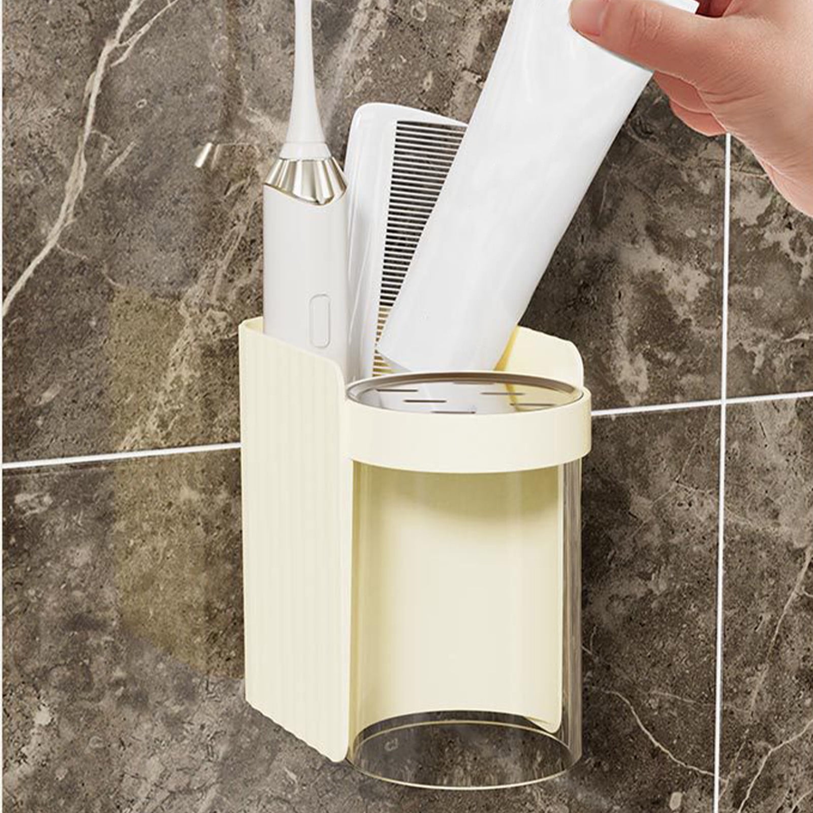 Hrainly Punch-Free Magnetic Toothbrush Rack For Home Bathroom Storage ...