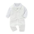 Hresadio Baby Boy Baptism Long Sleeve Christening Outfits Romper ...