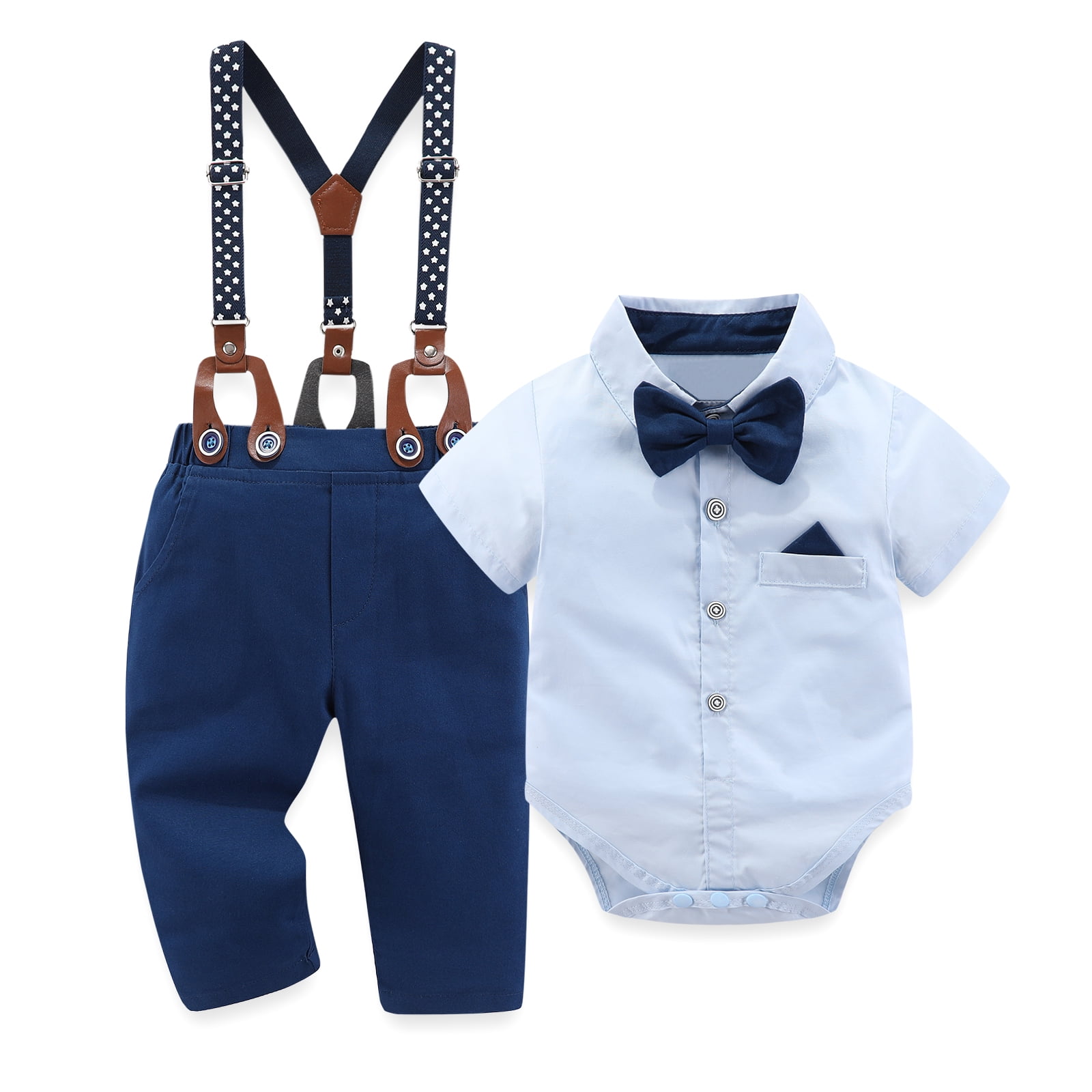 Hresadio Baby Boy Clothes Formal Suit Cotton Fabric Short Sleeves Shirt ...