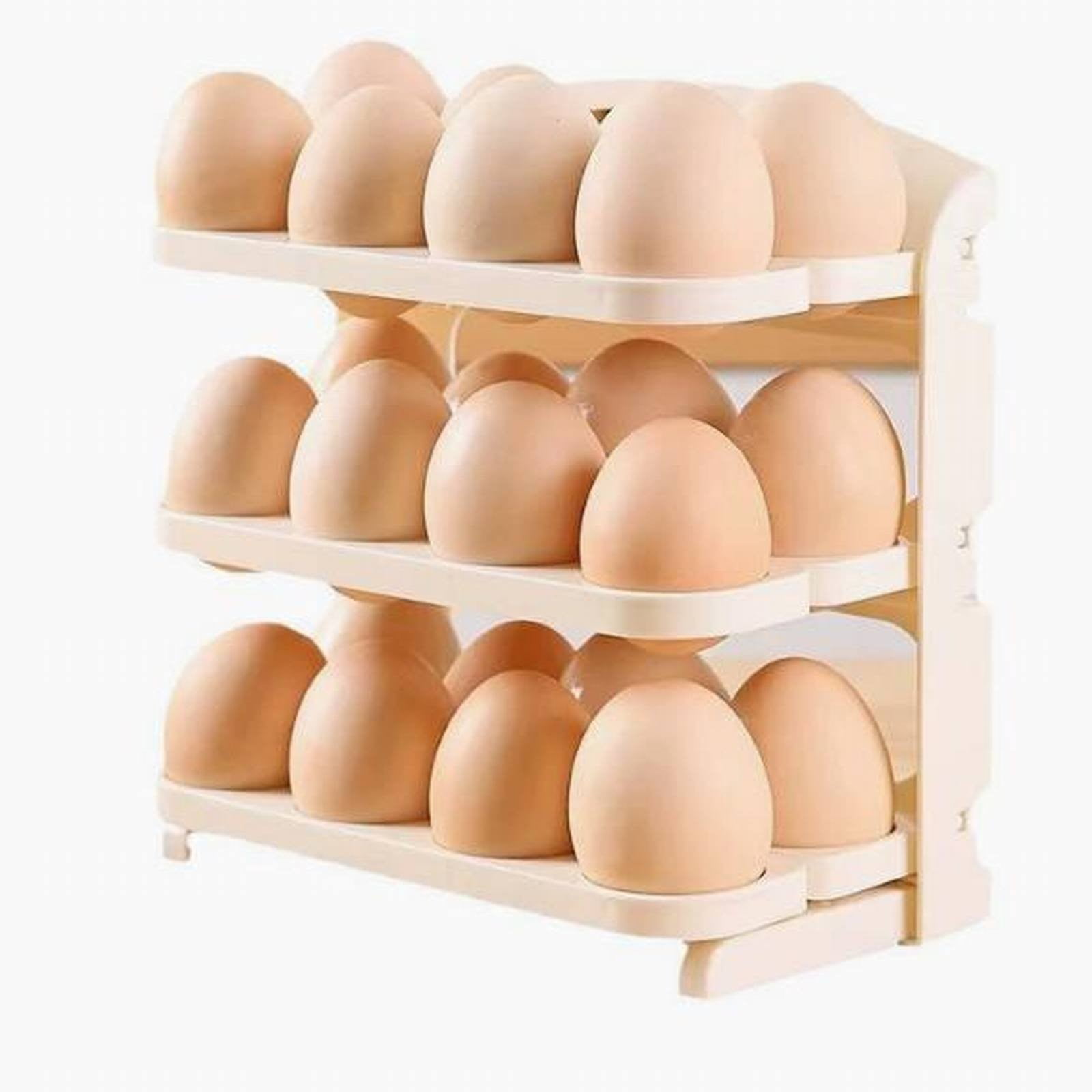 Hrispe Storage Rack Foldable Egg Holder Refrigerator 3 Layer Egg ...