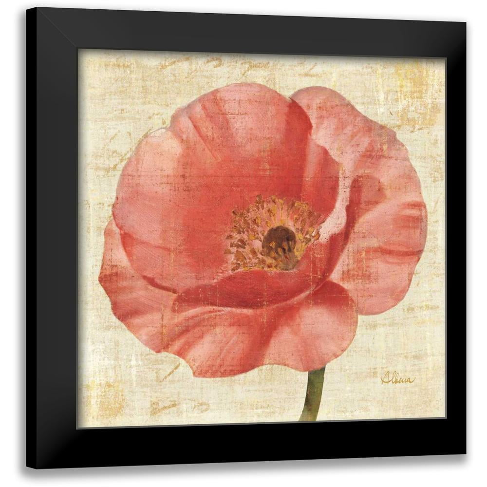 Hristova, Albena 15x15 Black Modern Framed Museum Art Print Titled - Blushing Poppy - Walmart.com