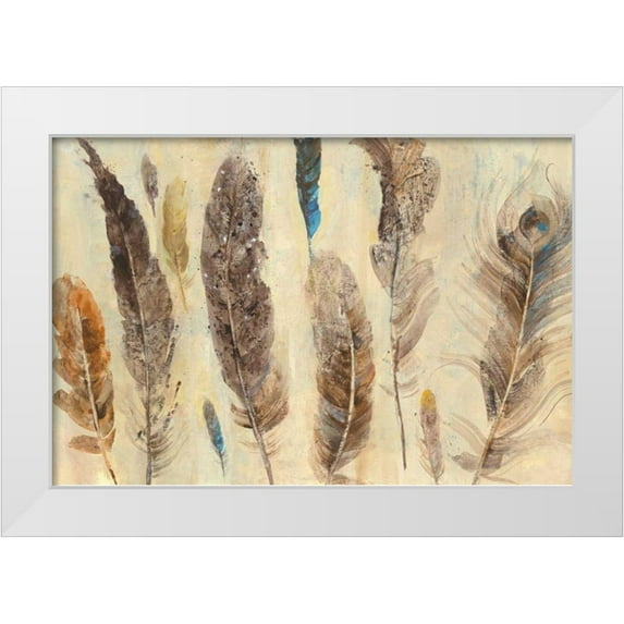 Hristova, Albena 18x13 White Modern Wood Framed Museum Art Print Titled - Feather Study ...