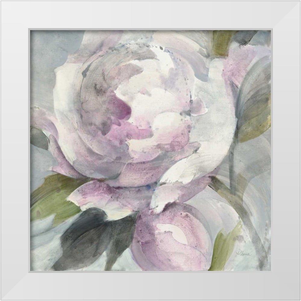 Hristova, Albena 20x20 White Modern Wood Framed Museum Art Print Titled - Twilight Peony ...