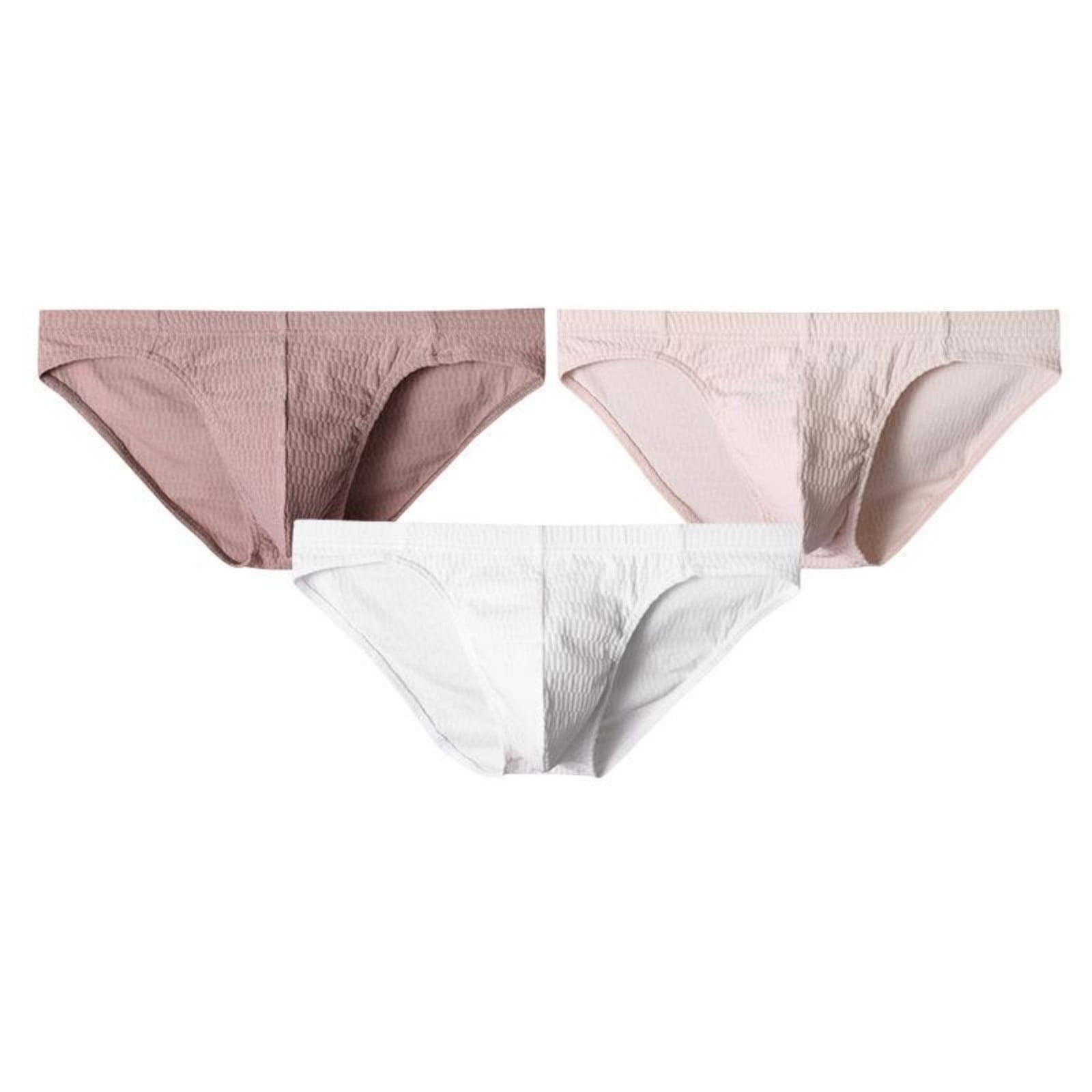 Hrsba 3PC Mens Briefs Underwear Pure Cotton Jacquard Solid Color ...
