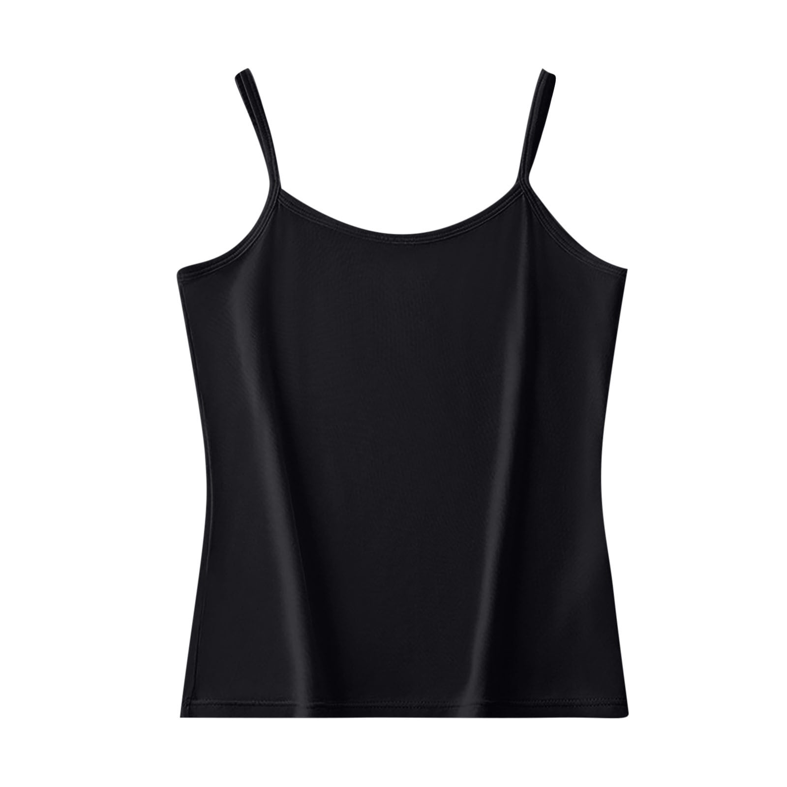Hrsba Camisole Tops for Women,Fashion Solid Color with Built In Bra Pad ...
