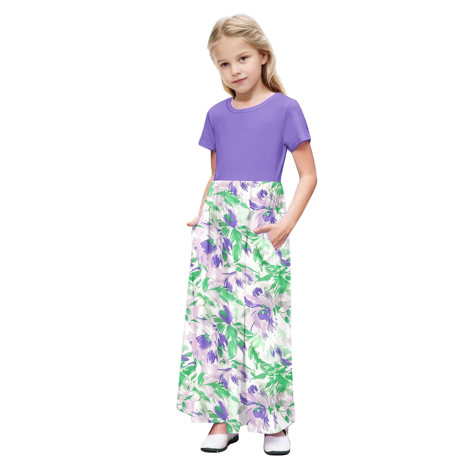 Hrsba Kids Summer Dress,Casual Dress for Girls,Toddler Kids Girls Cute ...
