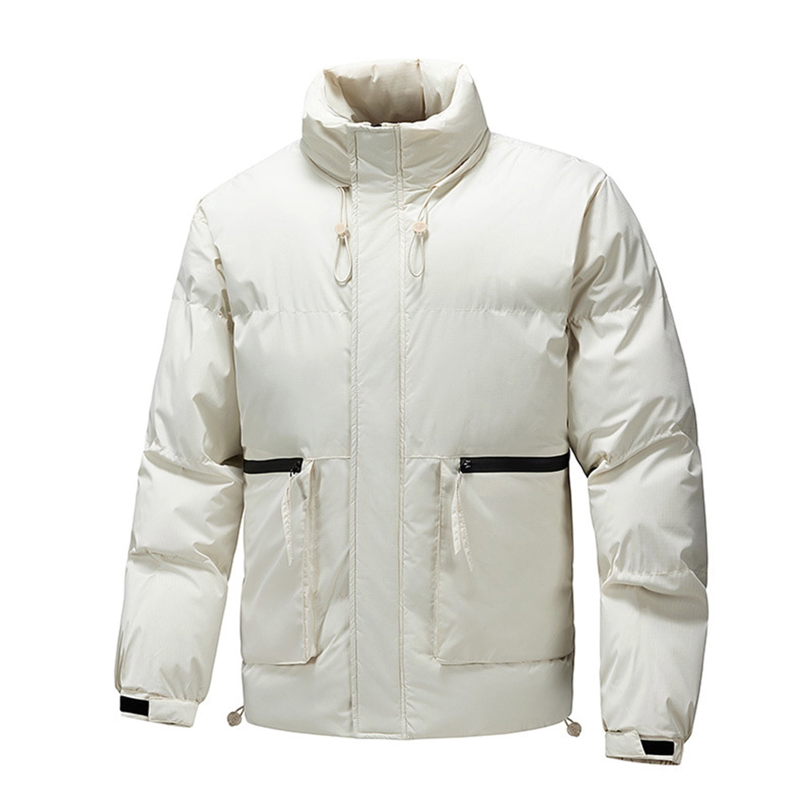 Hrsba Mens Hooded Winter Coats, Parka Jacket Men Solid Color Stand ...