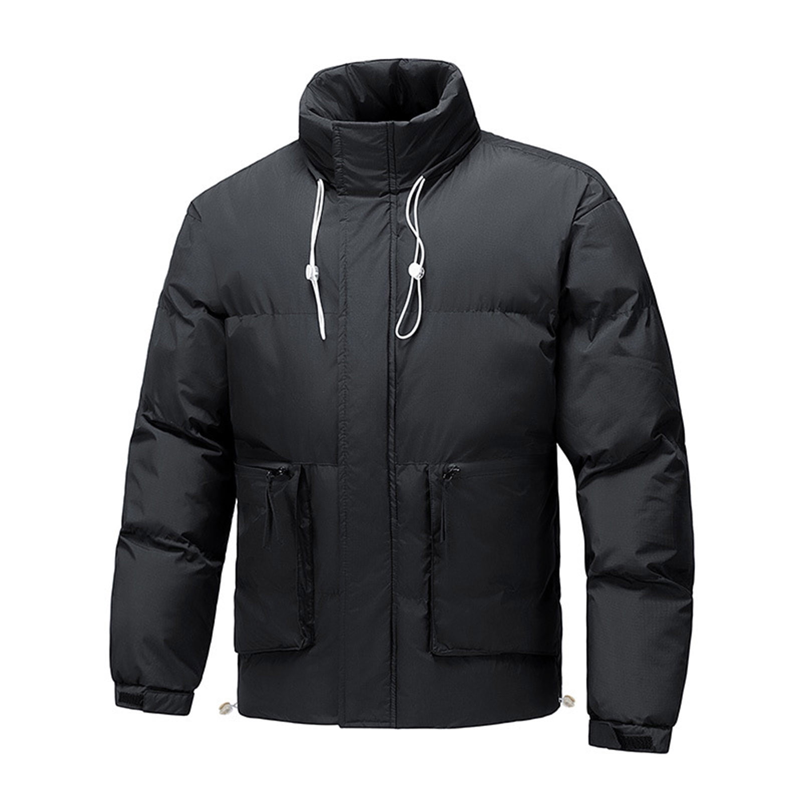 Hrsba Mens Hooded Winter Coats, Parka Jacket Men Solid Color Stand ...