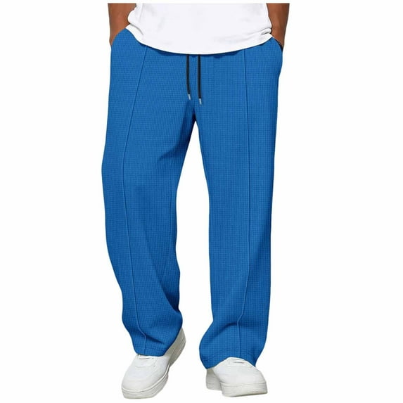 Hrsba Mens Workout Sweatpants,Summer Solid Color Loose Texture Pants ...