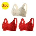 Hrsba Plus Size Bra,Wireless Bras for Women,3 Pack Ladies Large Size ...