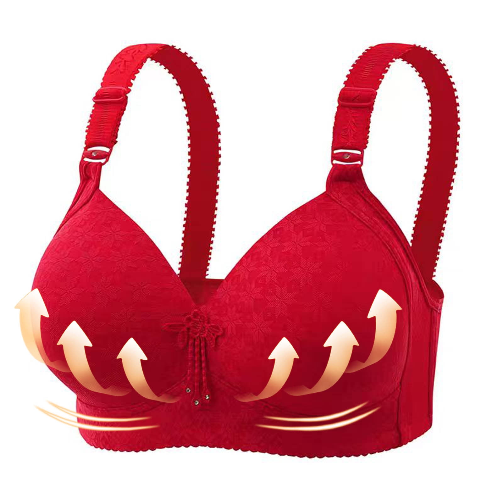 Hrsba Plus Size Bra,Wireless Shaping Push Up Bra Comfortable Breathable ...