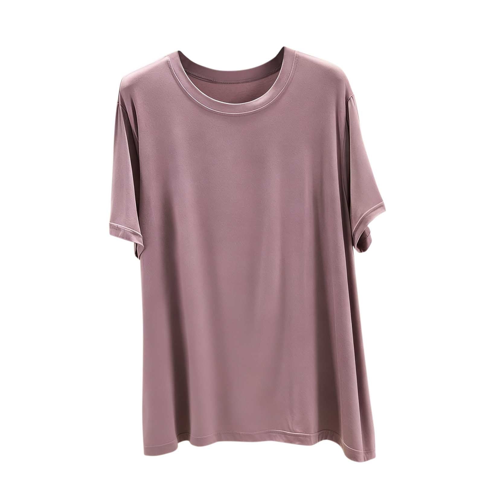 Hrsba Sleep Shirt,Summer Crew Neck Short Sleeve Print Long Length ...