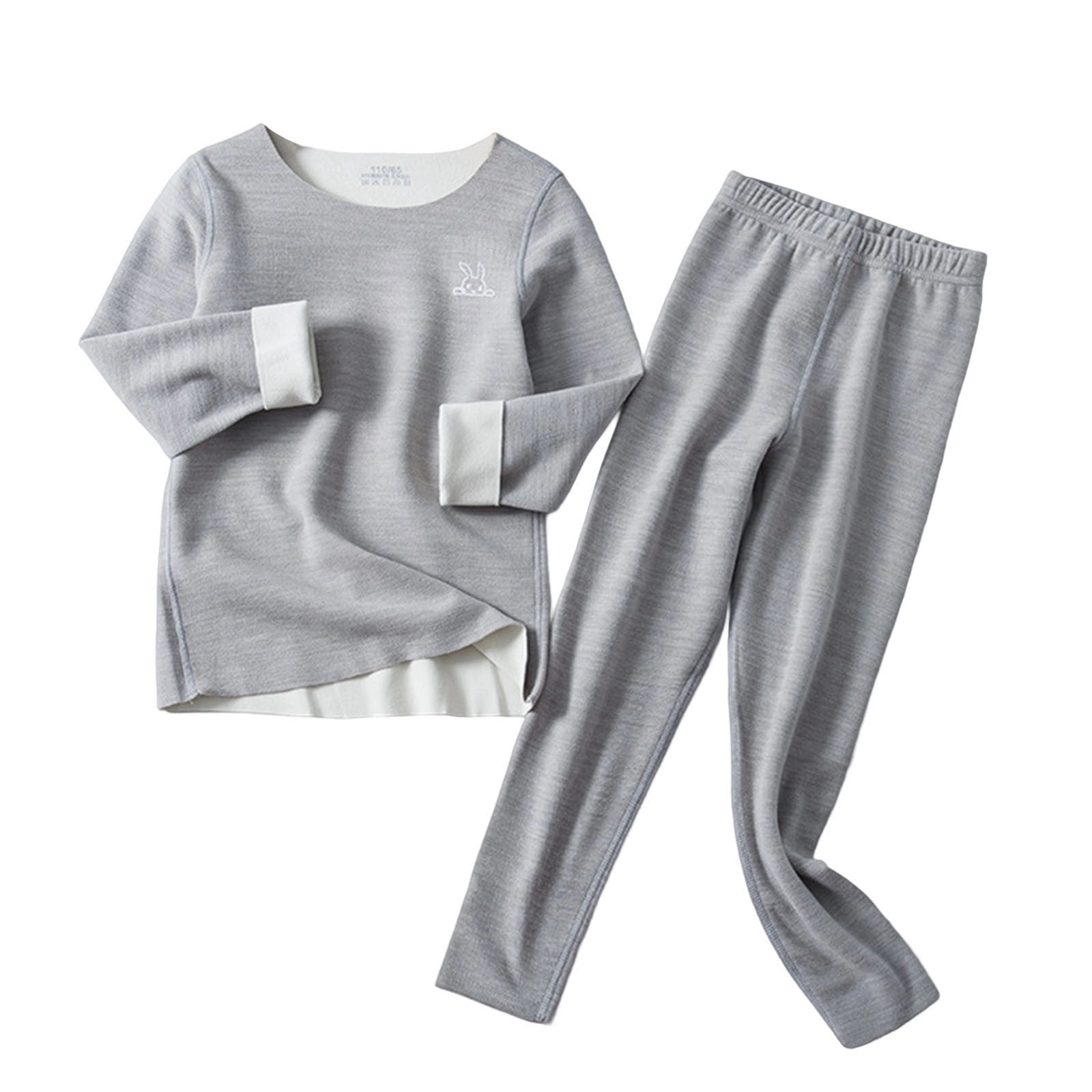 Hrsba Toddler Thermal Base Layer Long Sleeve Crew Neck Top With Elastic ...