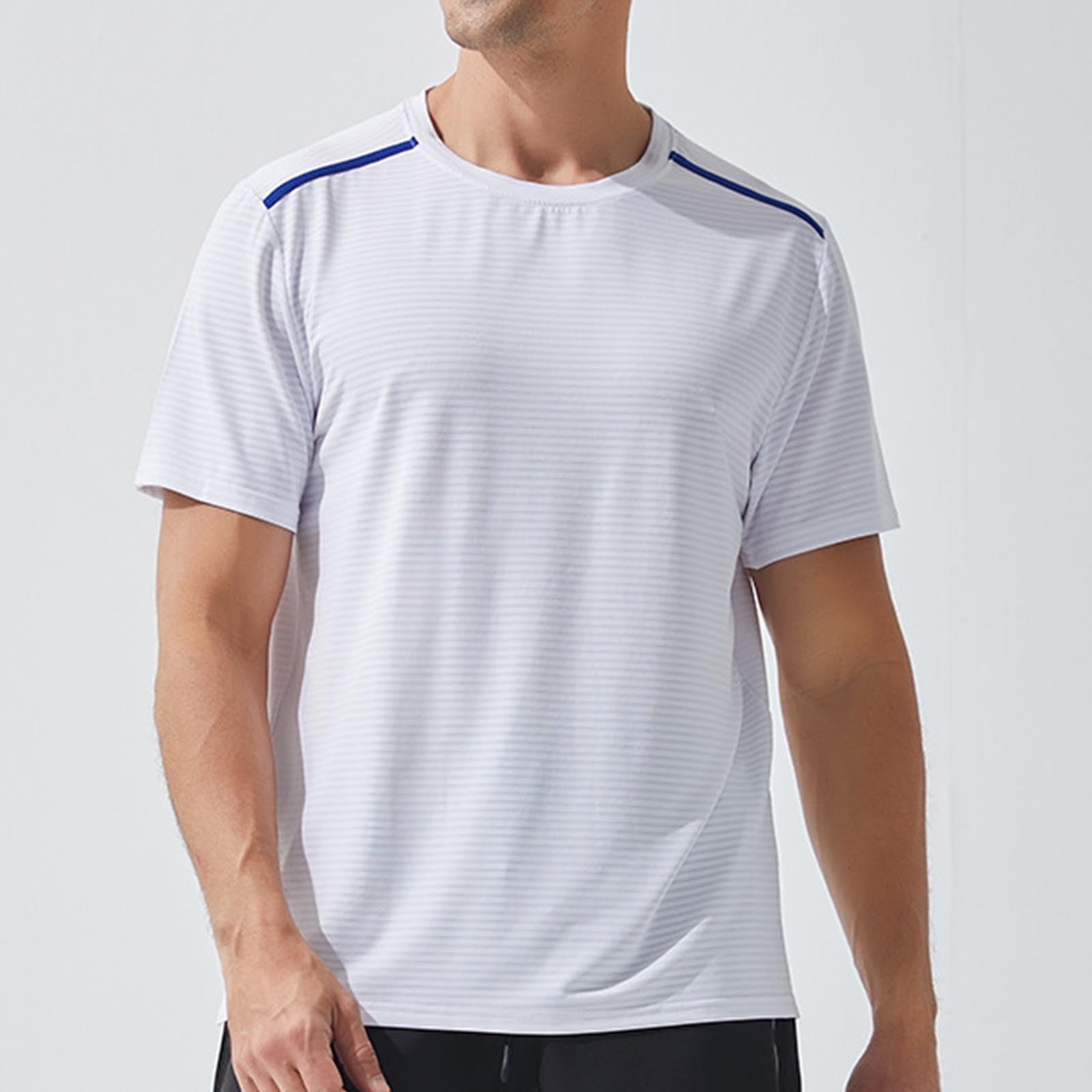 Hrsba White T Shirts for Man,Loose Cut Gym Running Breathable Sweat ...