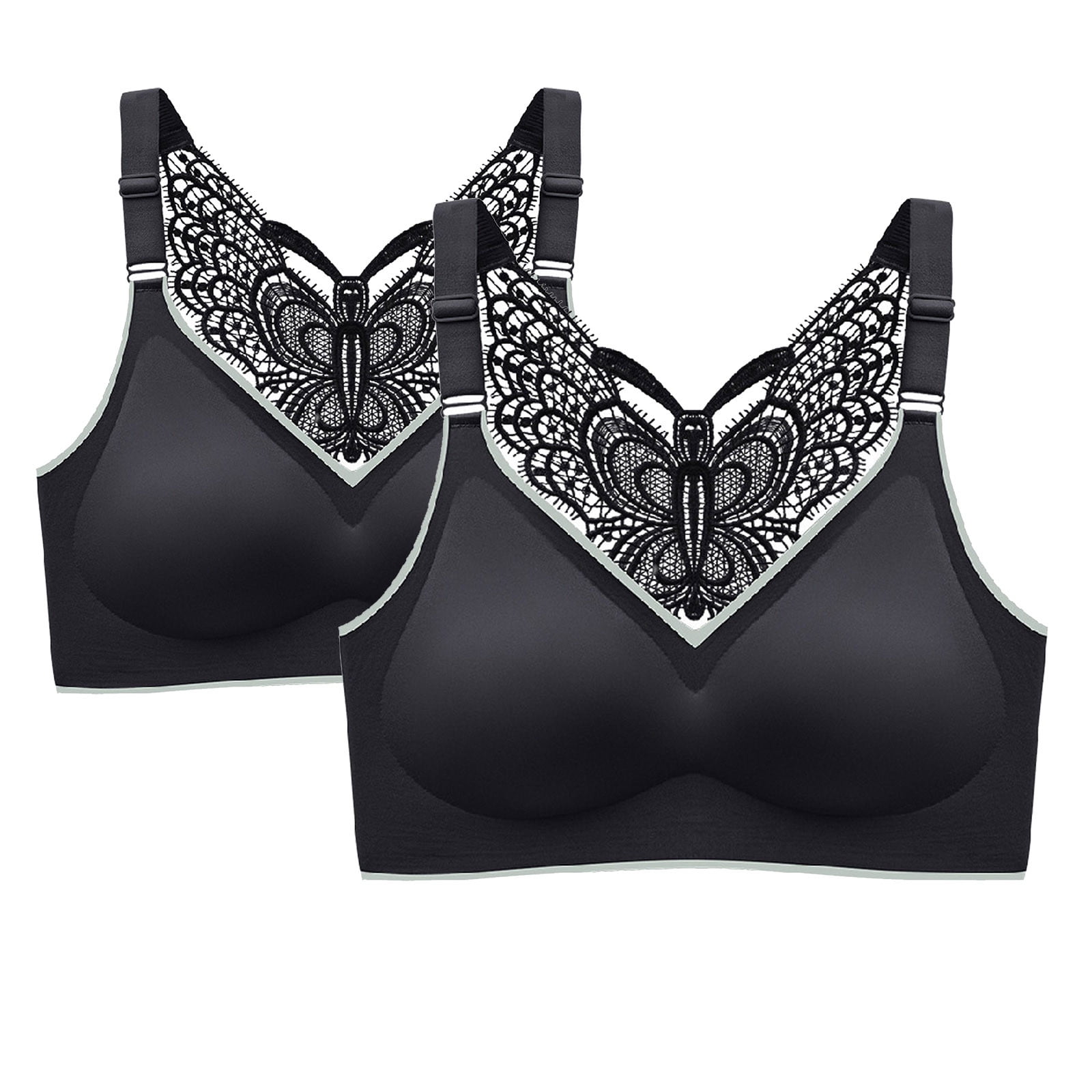 Hrsba Wireless Push Up Bra,2 Pack Stylish Cutout Back Gel Pad Bra ...