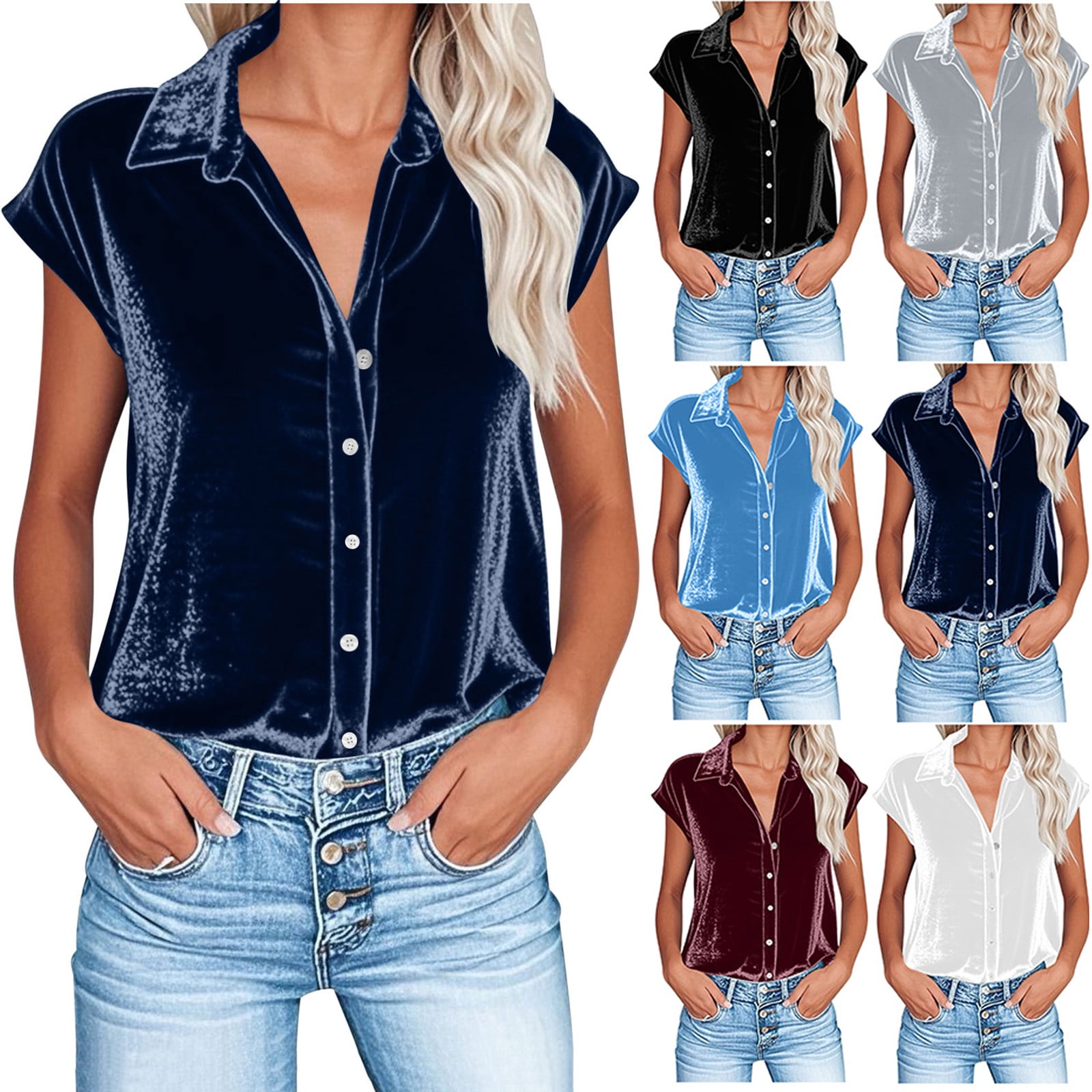 Hrsba Womens Long Sleeve Tops,Plus Size Casual Tops for Womens Velvet ...
