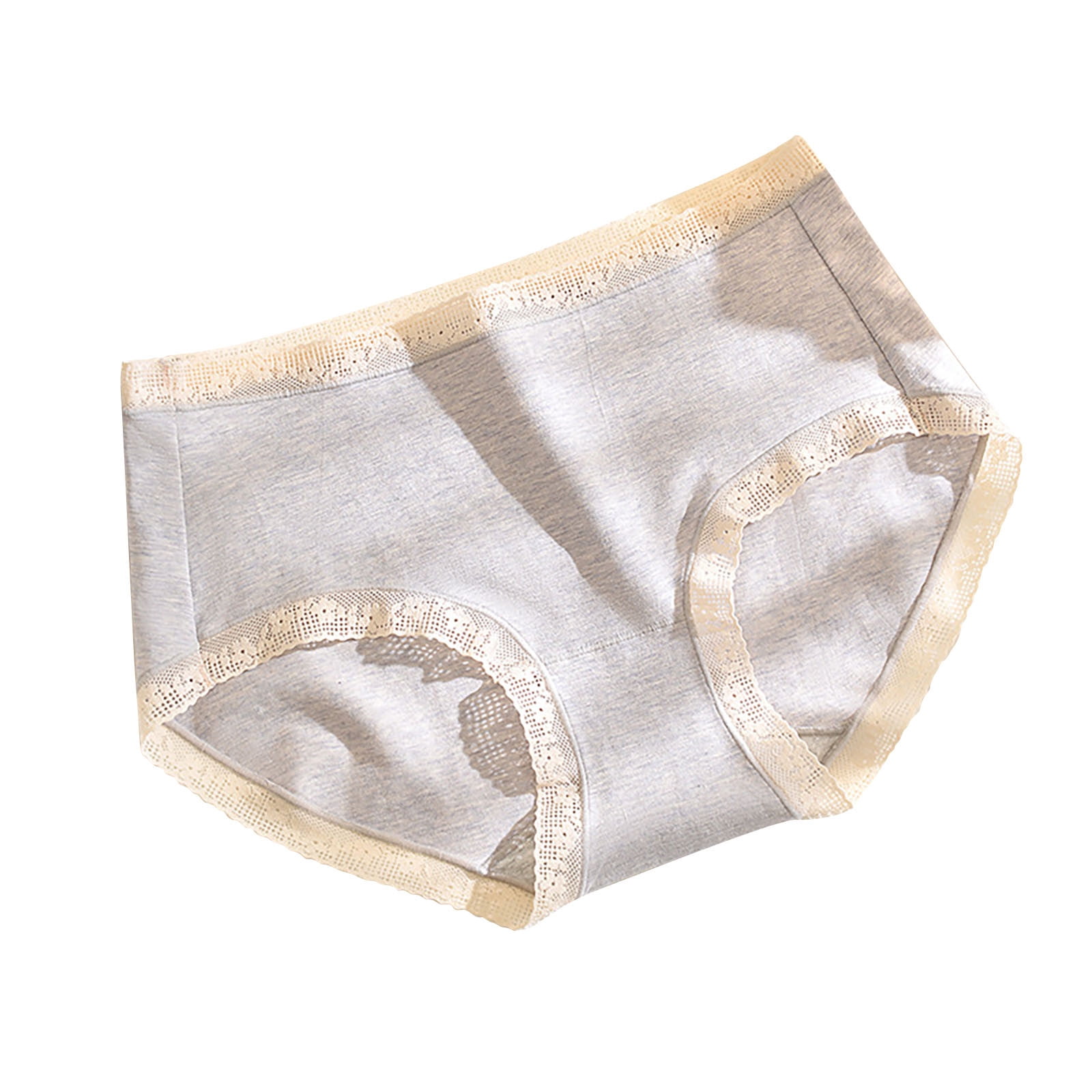 Hrsba Womens Panties Briefs Solid Color Lace Mid Waist Hip Lifting ...
