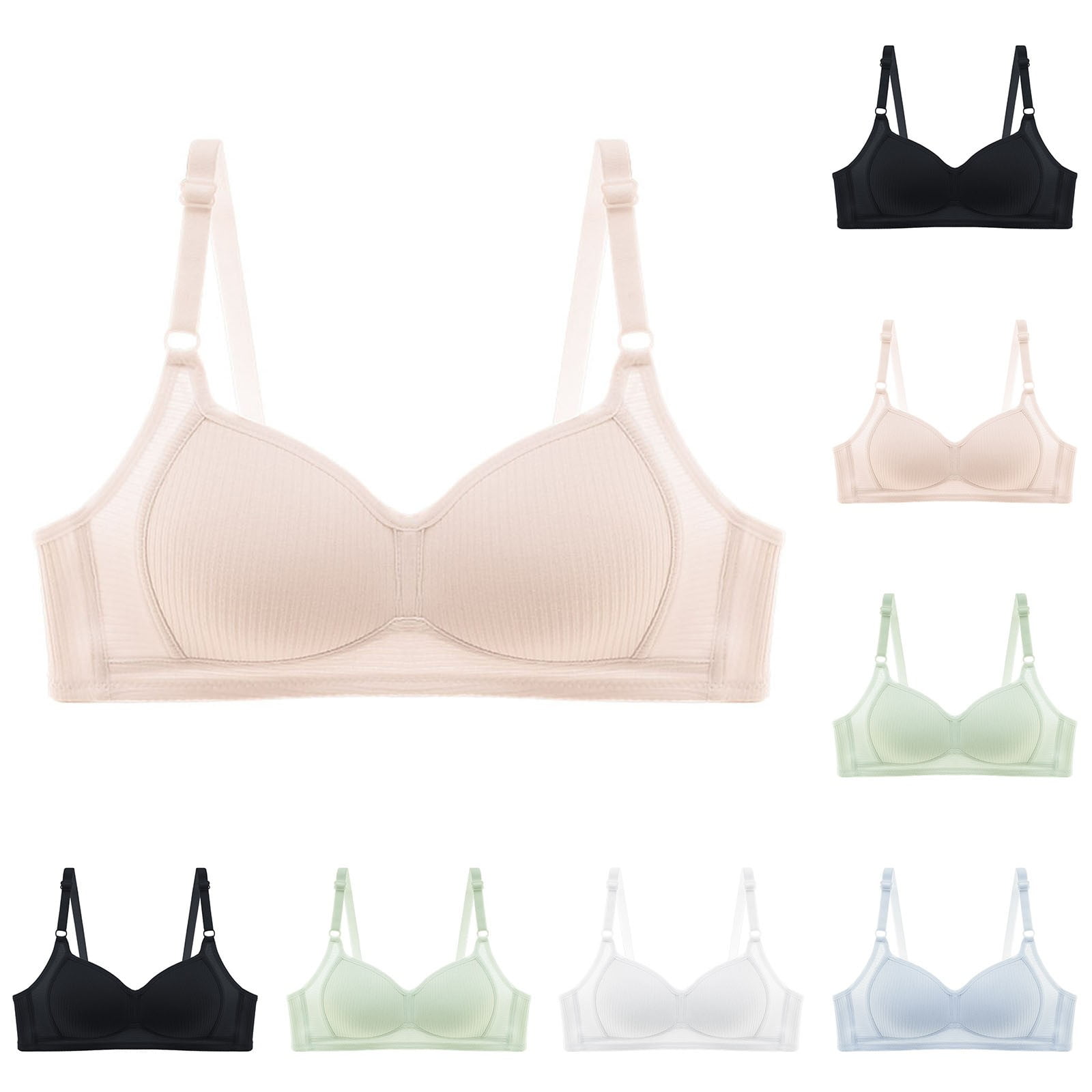 Hrsba Womens Plus Size Bra,Girls' Bras Without Steel Rings Gathered And ...