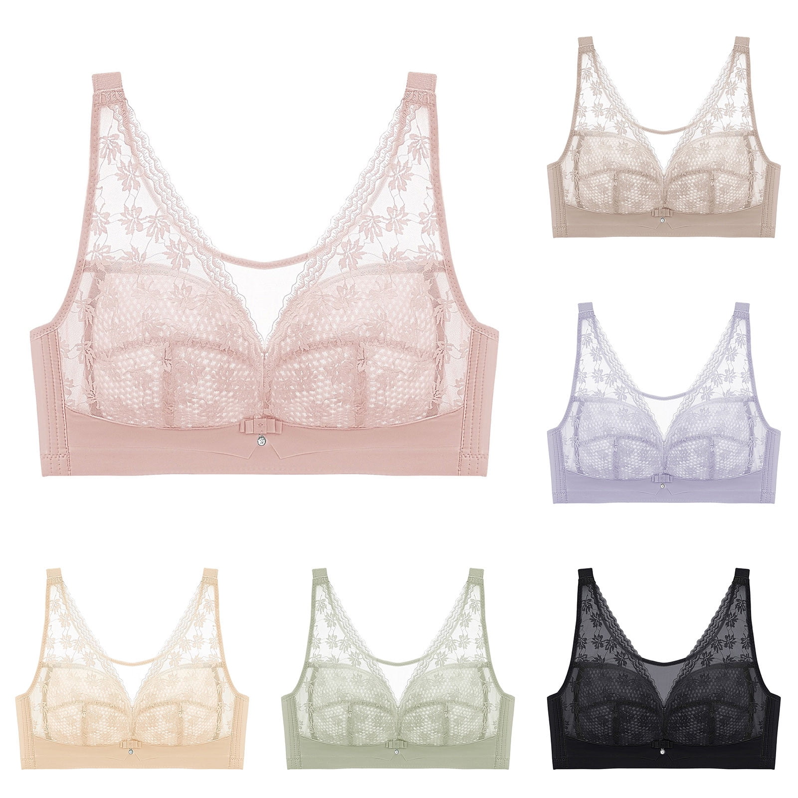 Hrsba Womens Plus Size Bra,Woman's Lace Thin Style Ventilate Large Size ...