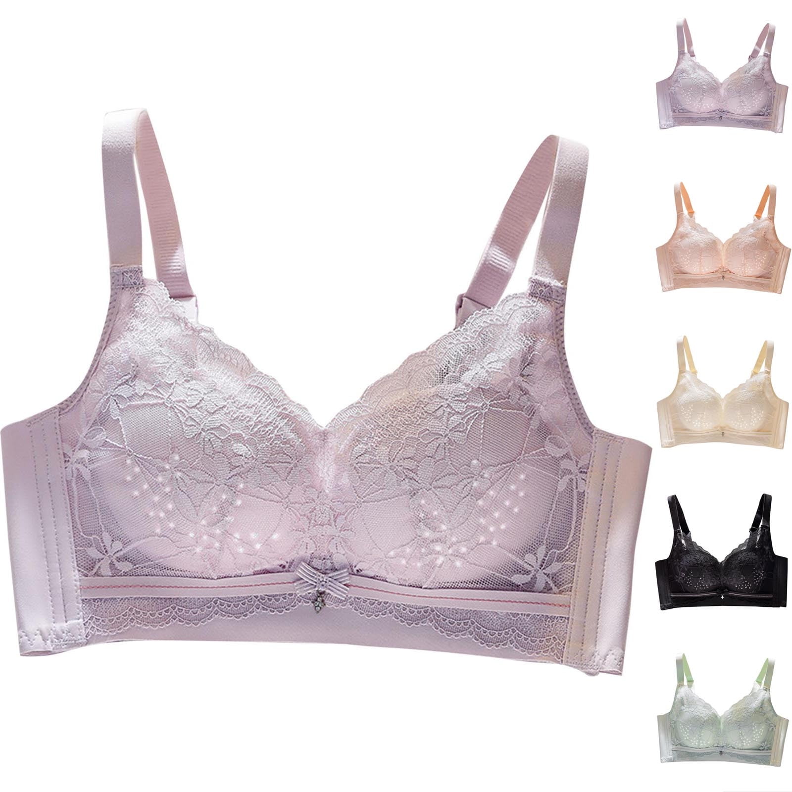 Hrsba Womens Plus Size Bra,Womens Solid Color Underwear Womens Thin ...