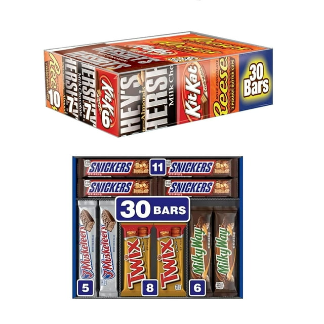 Hrshey and Chocolate Full Size Variety Packs, Candy, 60 Count ...
