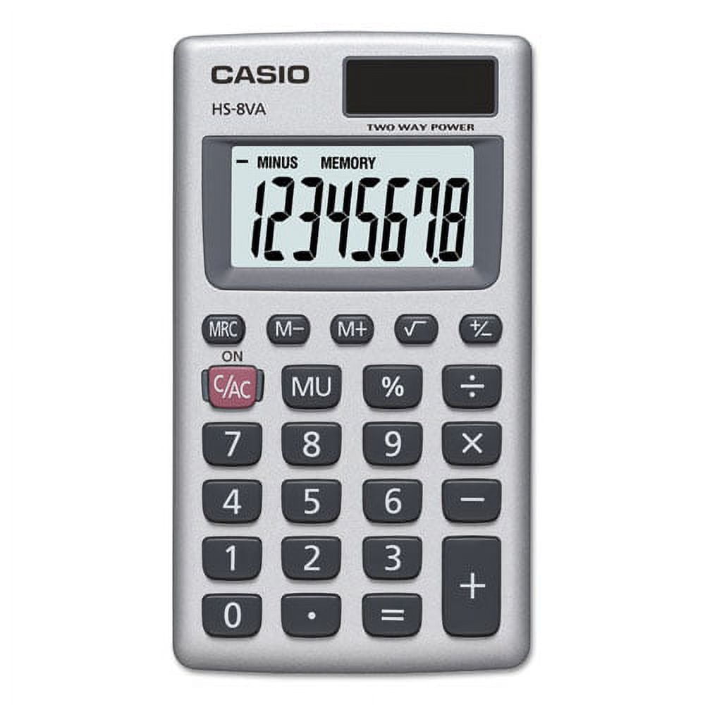 Hs-8va Handheld Calculator, 8-Digit Lcd, Silver | Bundle of 10 Each ...
