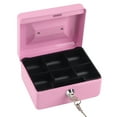 Hsankro Mini Pink Cash Box, Steel Lockable Money & Coin Security Safe ...