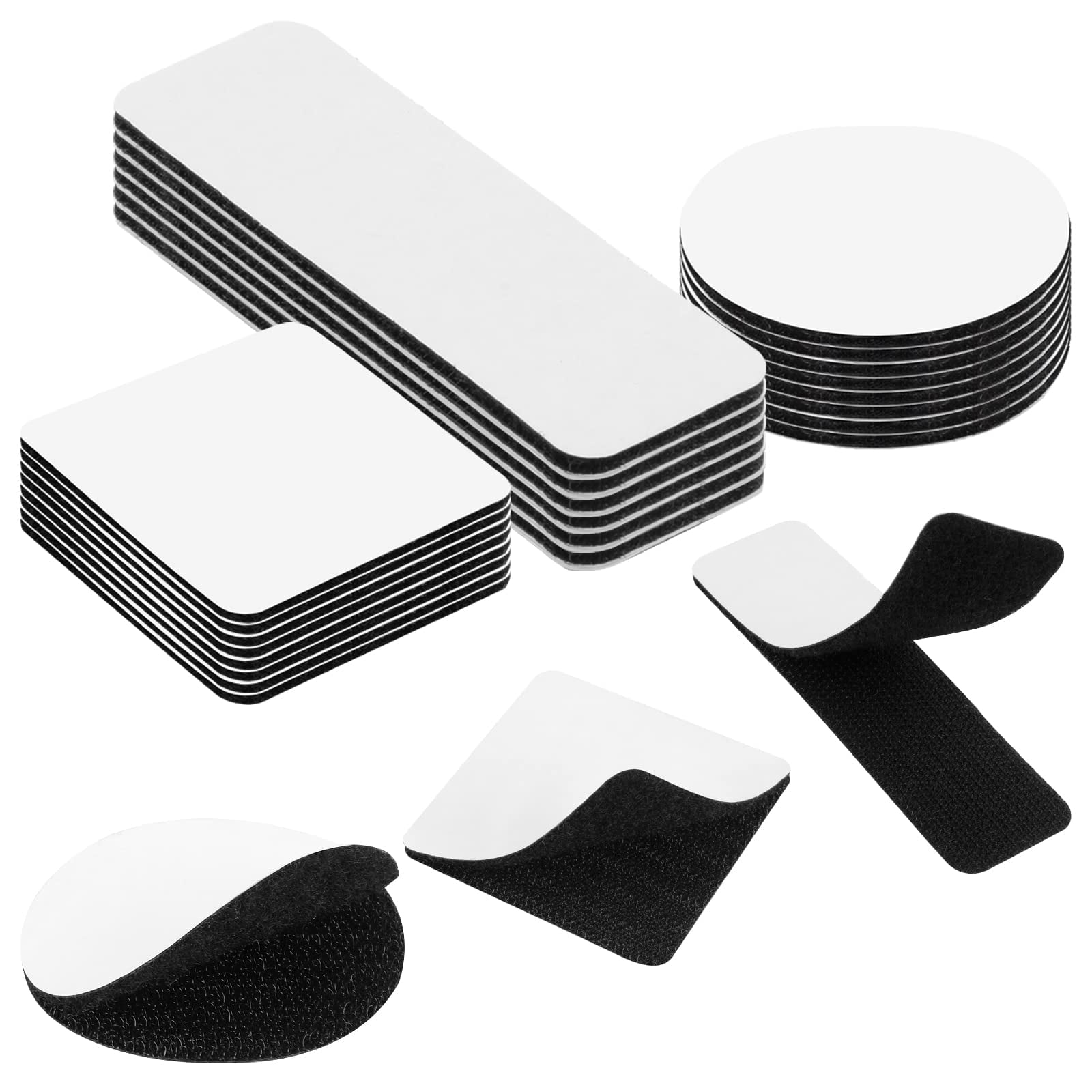Hsankro Velcro Pads, Black, Super Strong Adhesive, Round 5cm, Square ...