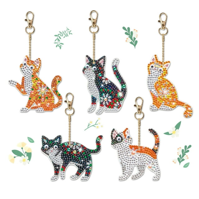 HsdsBebe 5 PCS Diamond Art Painting Keychains Kits for Adult Kids ...
