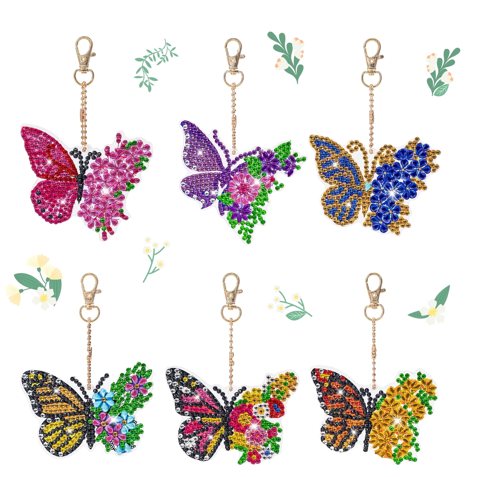 HsdsBebe 5 PCS Diamond Art Painting Keychains Kits for Adult Kids ...