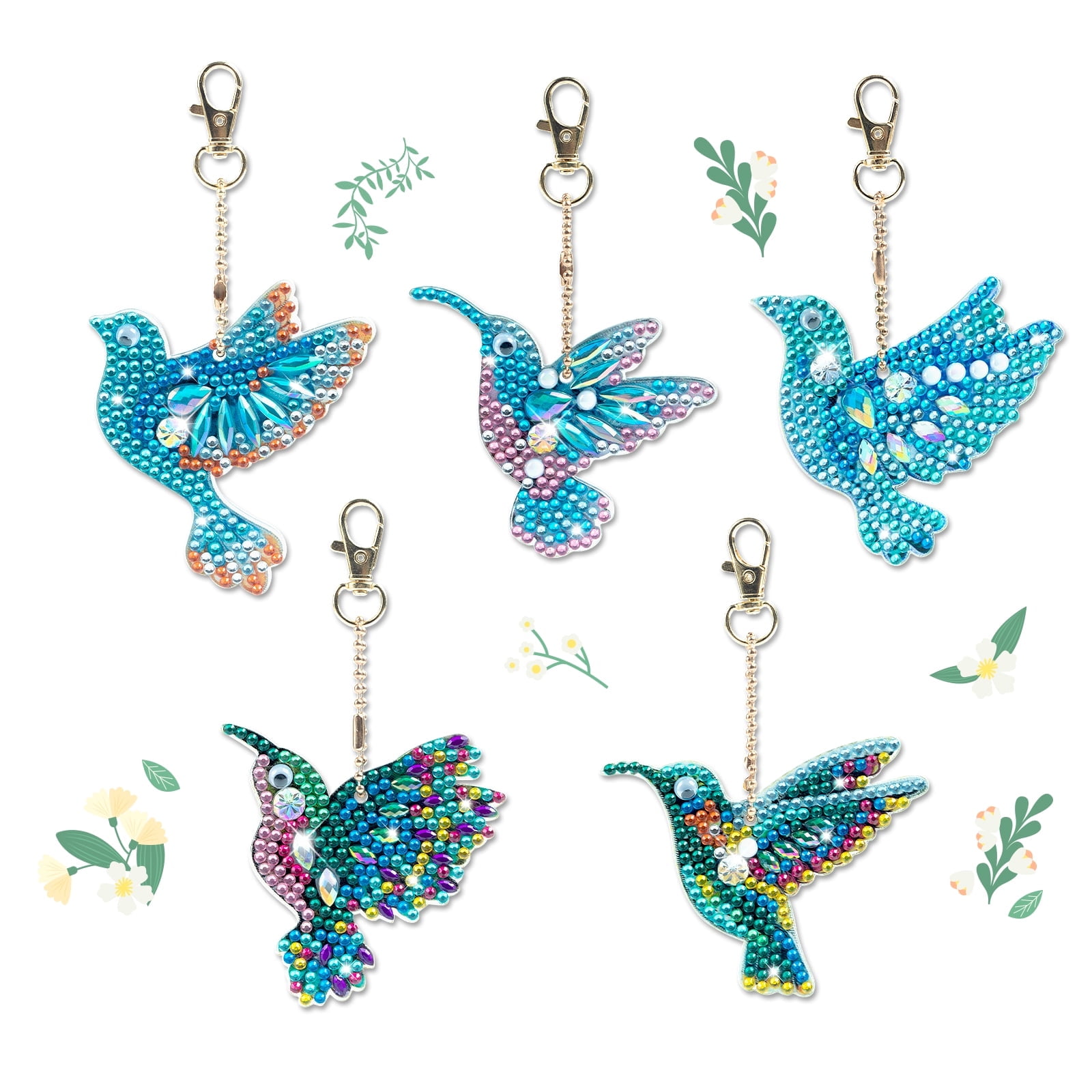 HsdsBebe 5 PCS Diamond Art Painting Keychains Kits for Adult Kids ...
