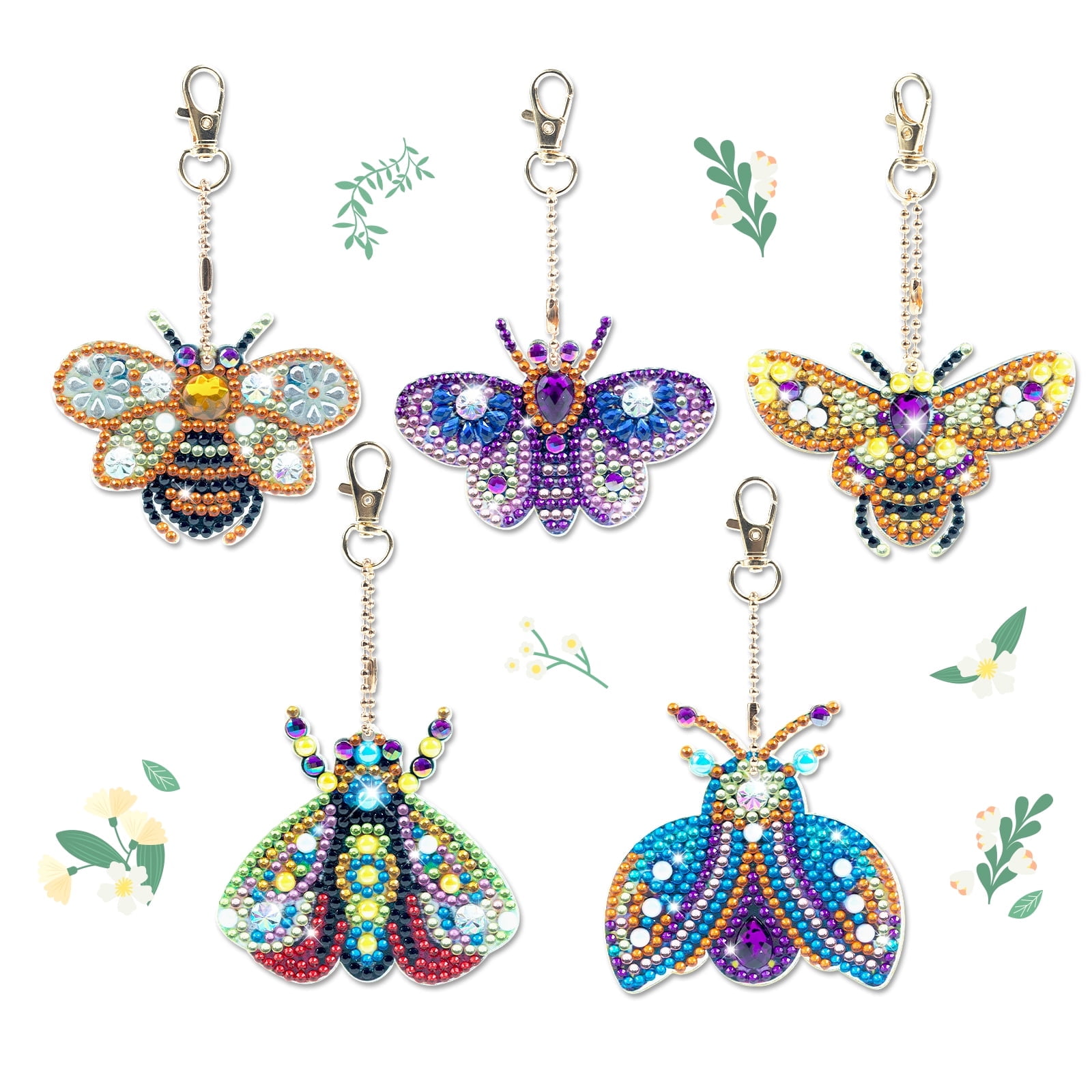 HsdsBebe 5 PCS Diamond Art Painting Keychains Kits for Adult Kids ...