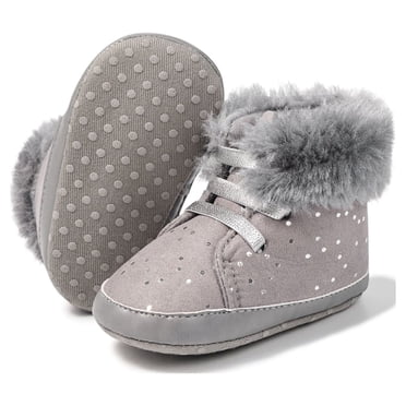 Baby Boys Girls Cozy Fleece Booties Stay on Slippers Non Slip Soft ...