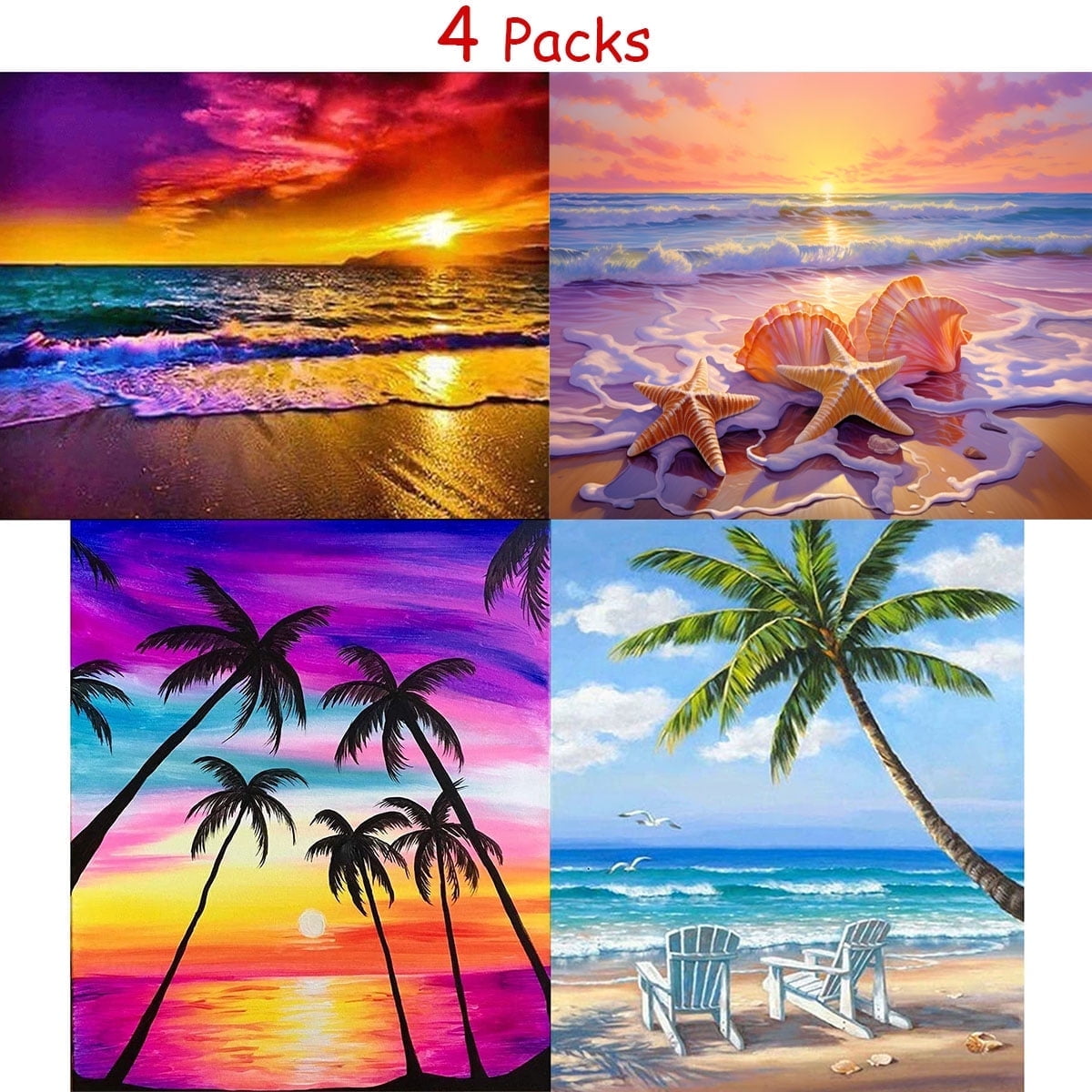 HsdsBebe DIY 5D Diamond Art Painting Beach Art for Adult,Sunset on Sea ...