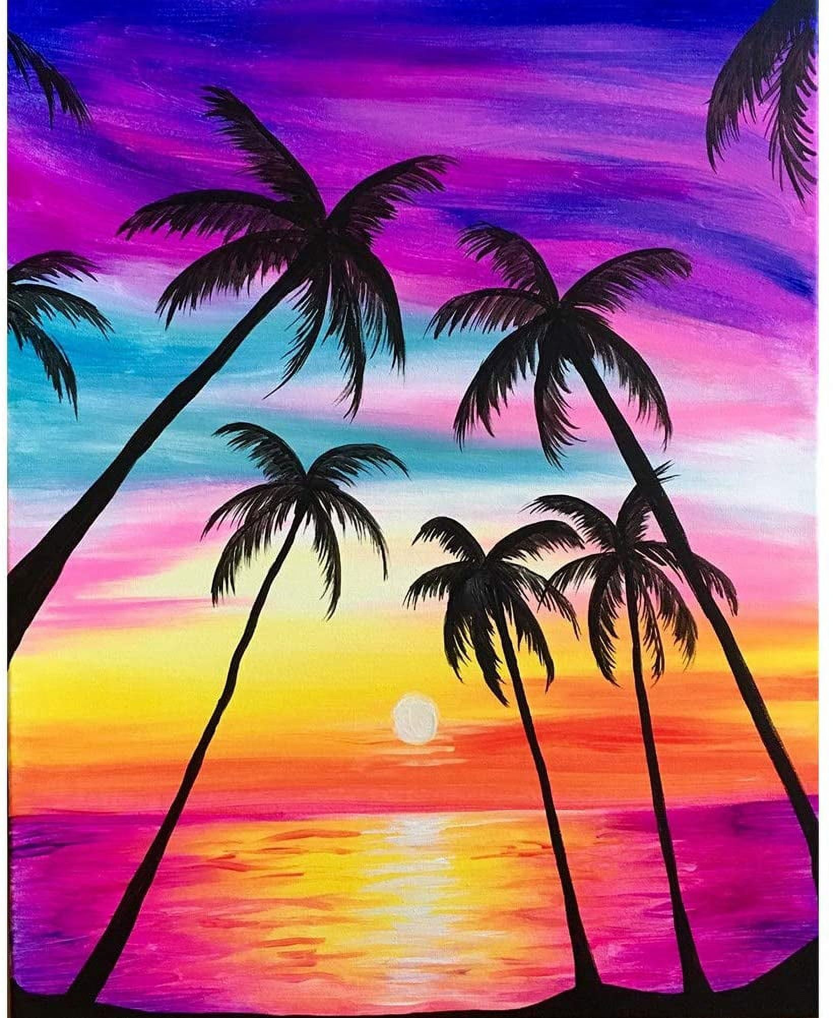 HsdsBebe Easy DIY 5D Diamond Art Painting Kit, Sunset Coconut Craft for ...
