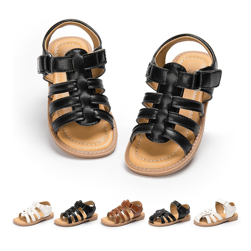 HsdsBebe Toddler Girls Sandals Open Toe Summer PU leather Shoes for ...