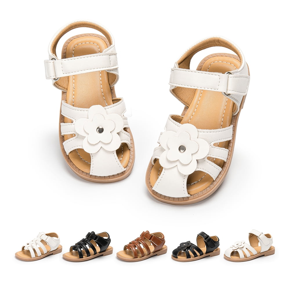 HsdsBebe Toddler Girls Sandals PU leather Flower-Knot Shoes for Little ...