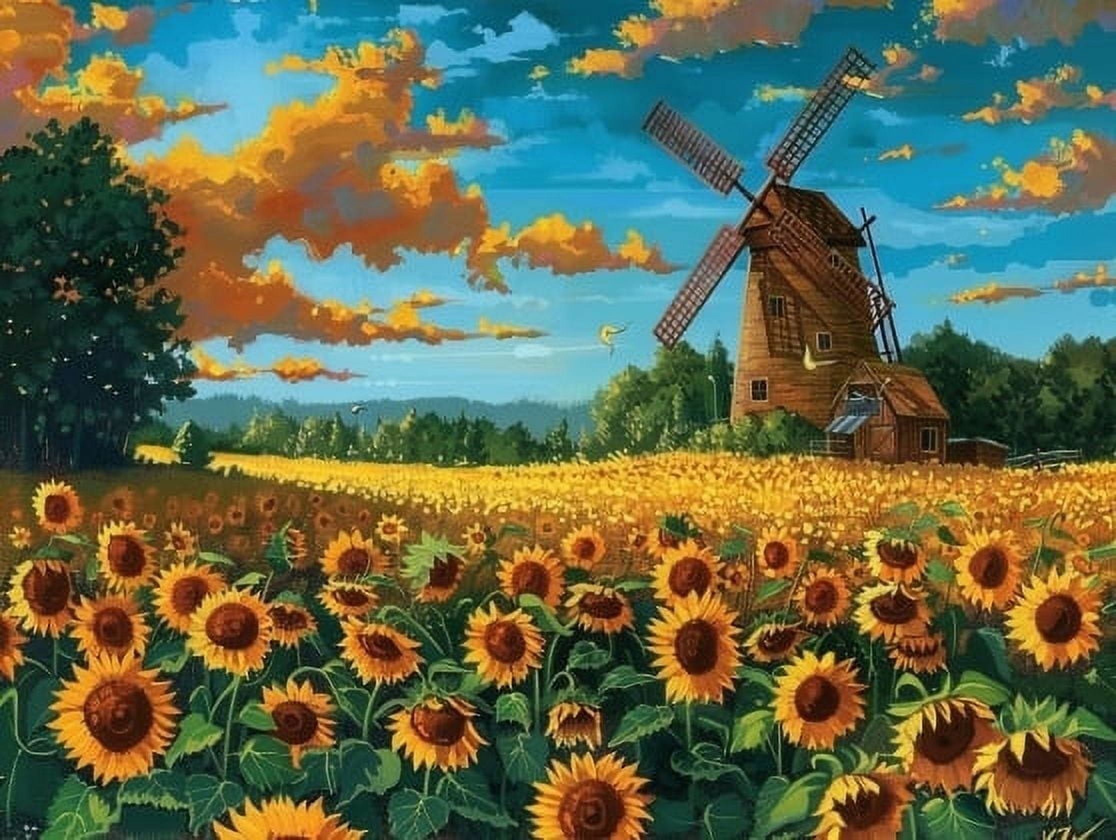 HsdsBebe DIY Diamond Windmill Sunflower Art Painting Kit - Walmart.com